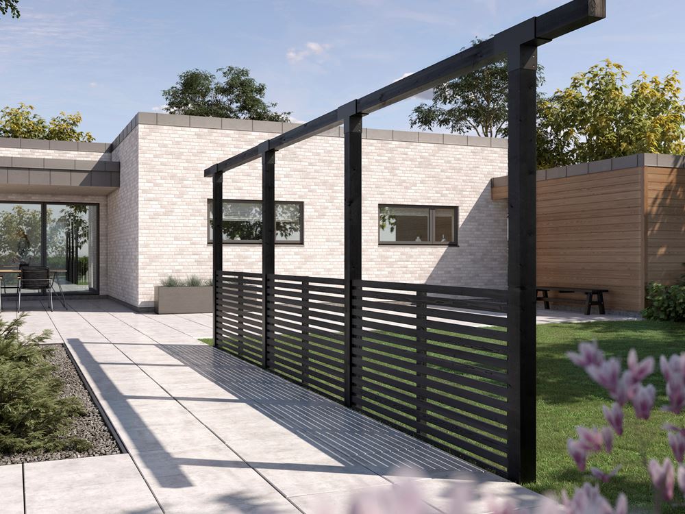 Plus Einzelne Pergola drei Module mit Tokyo-Zaun > Plus A/S hochwertige ...