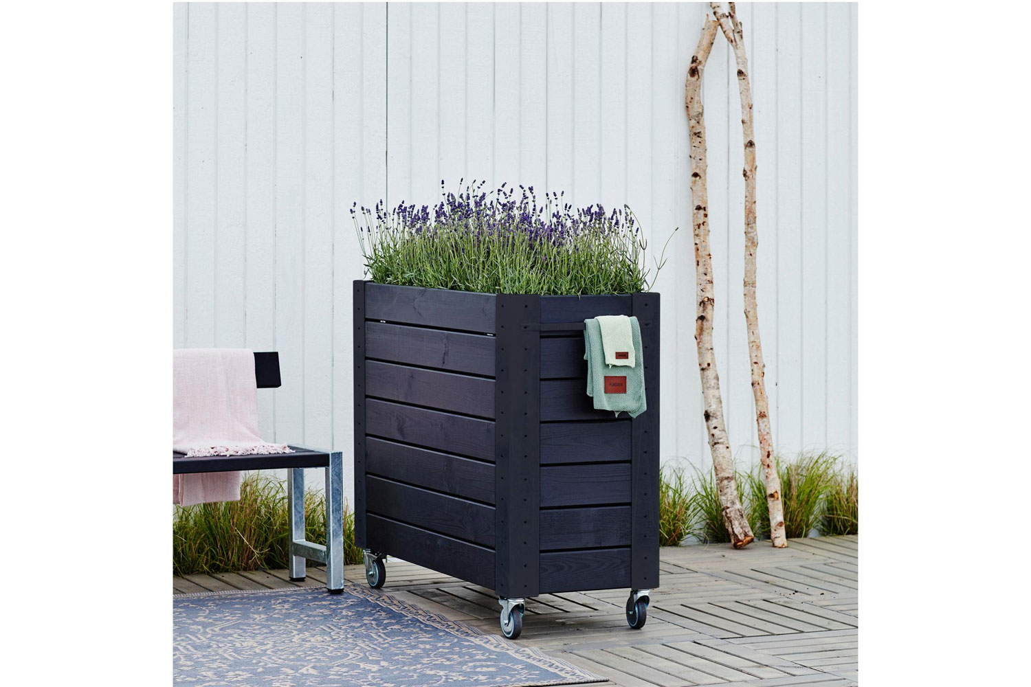 Plus Cubic rollender Raumteiler Rankkasten 87 x 50 x 130 cm schwarz mit ...